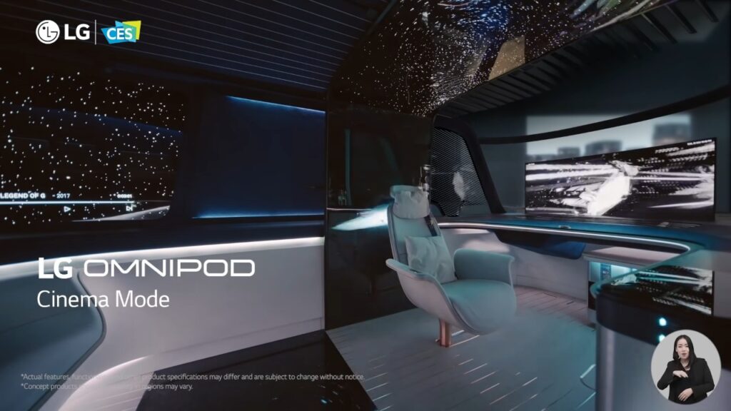 LG Omnipod: svelato al CES 2022 un concept di veicolo autonomo