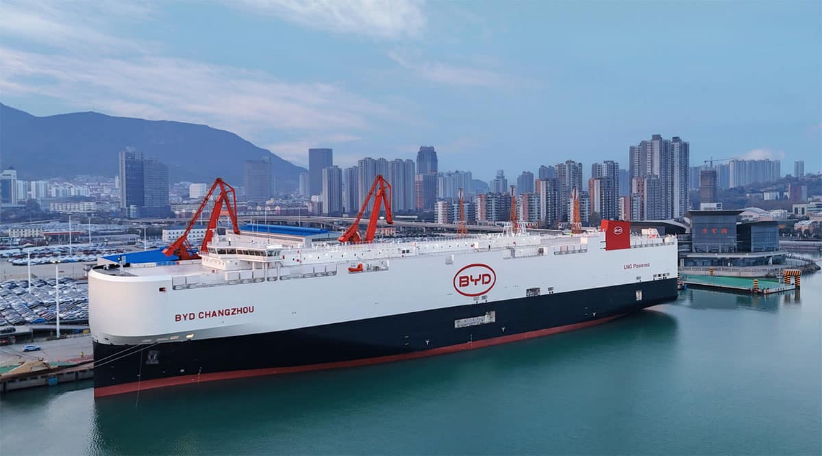 La nave cargo Changzhou porta 5.000 veicoli BYD in Europa